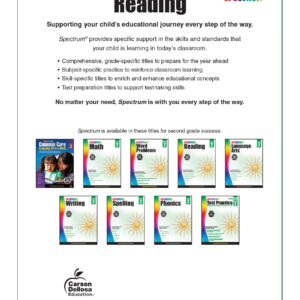 Spectrum Reading Comprehension Grade 2, Ages 7 to 8, Second Grade Reading Comprehension Workbook, Nonfiction and Fiction Passages, Story Structure and Main Ideas - 174 Pages