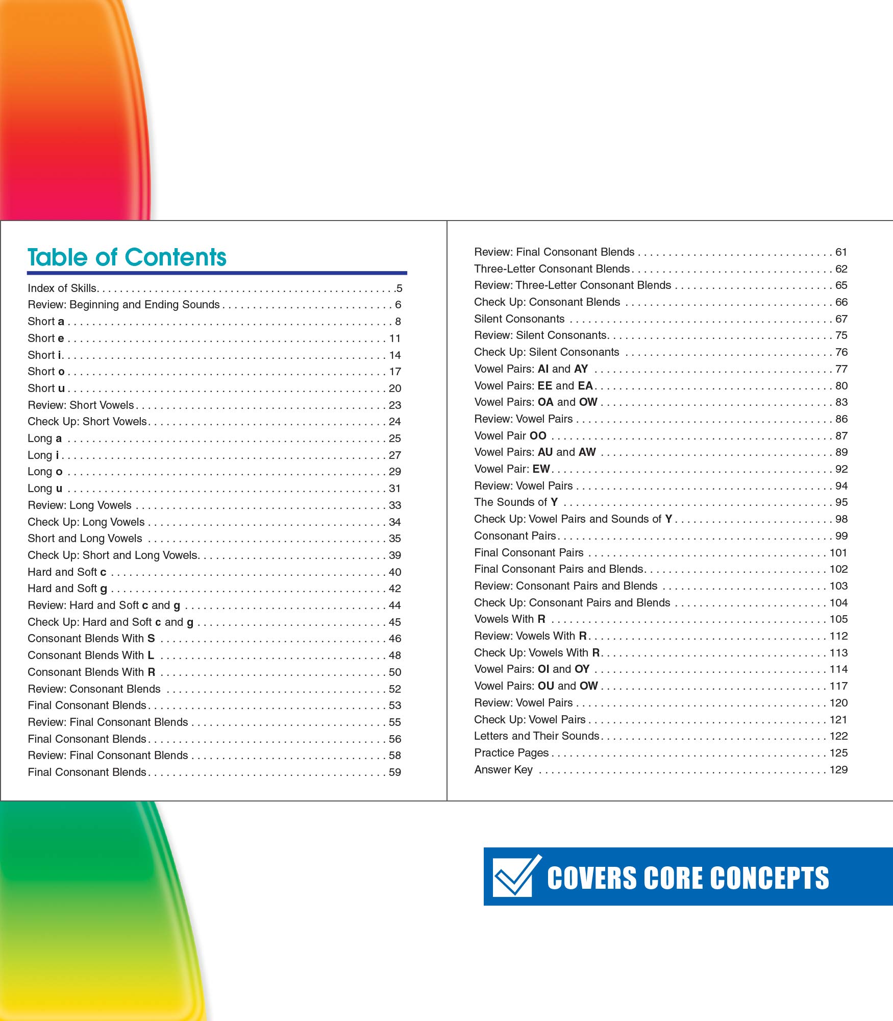 Spectrum Phonics Grade 2, Ages 7 to 8, Grade 2 Phonics Workbook, Blends, Consonants, Vowel Sounds and Pairs, Letters, Words, and Sentence Writing Practice - 160 Pages