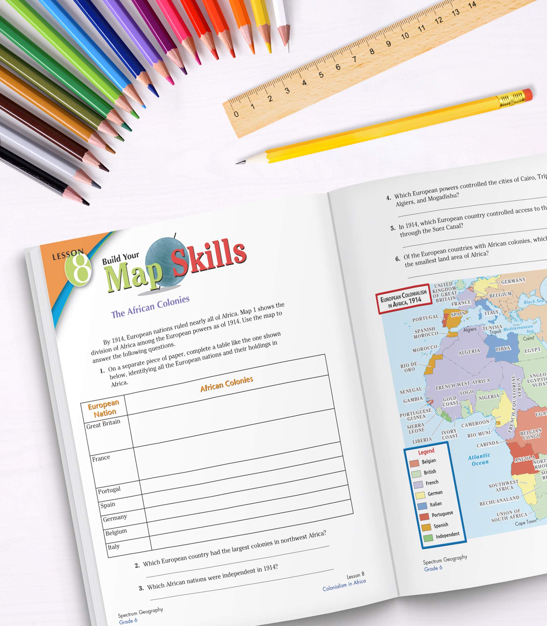 Spectrum Grade 6 Geography Workbook, 6th Grade Workbook Covering International Current Events, World Religions, Migration World History, and World Map ... or Homeschool Curriculum (Volume 96)