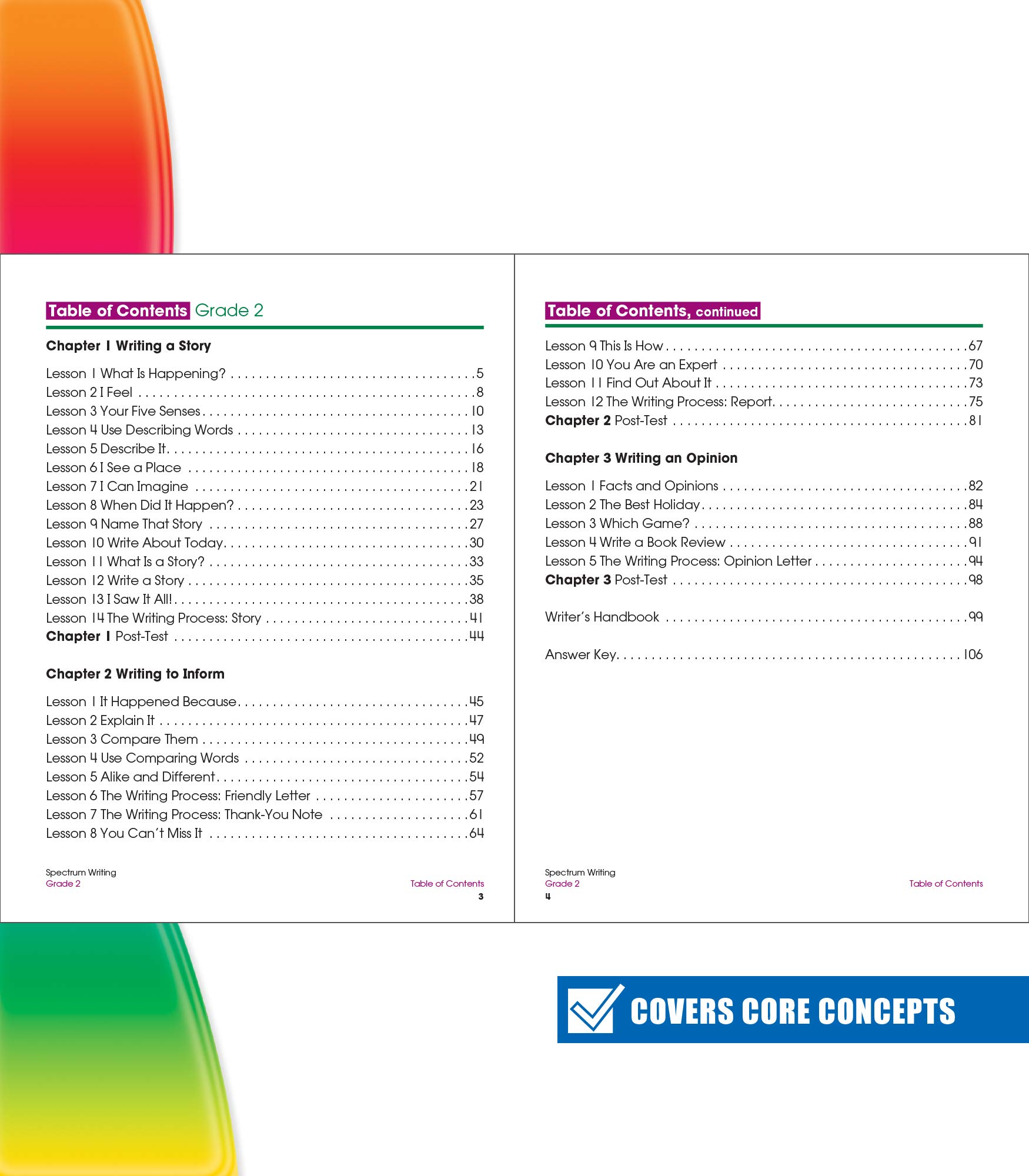 Spectrum Writing Workbook Grade 2, Ages 7 to 8, Second Grade Writing Workbook, Informative, Opinion, Letters, and Story Writing Prompts, Writing Practice for Kids - 112 Pages