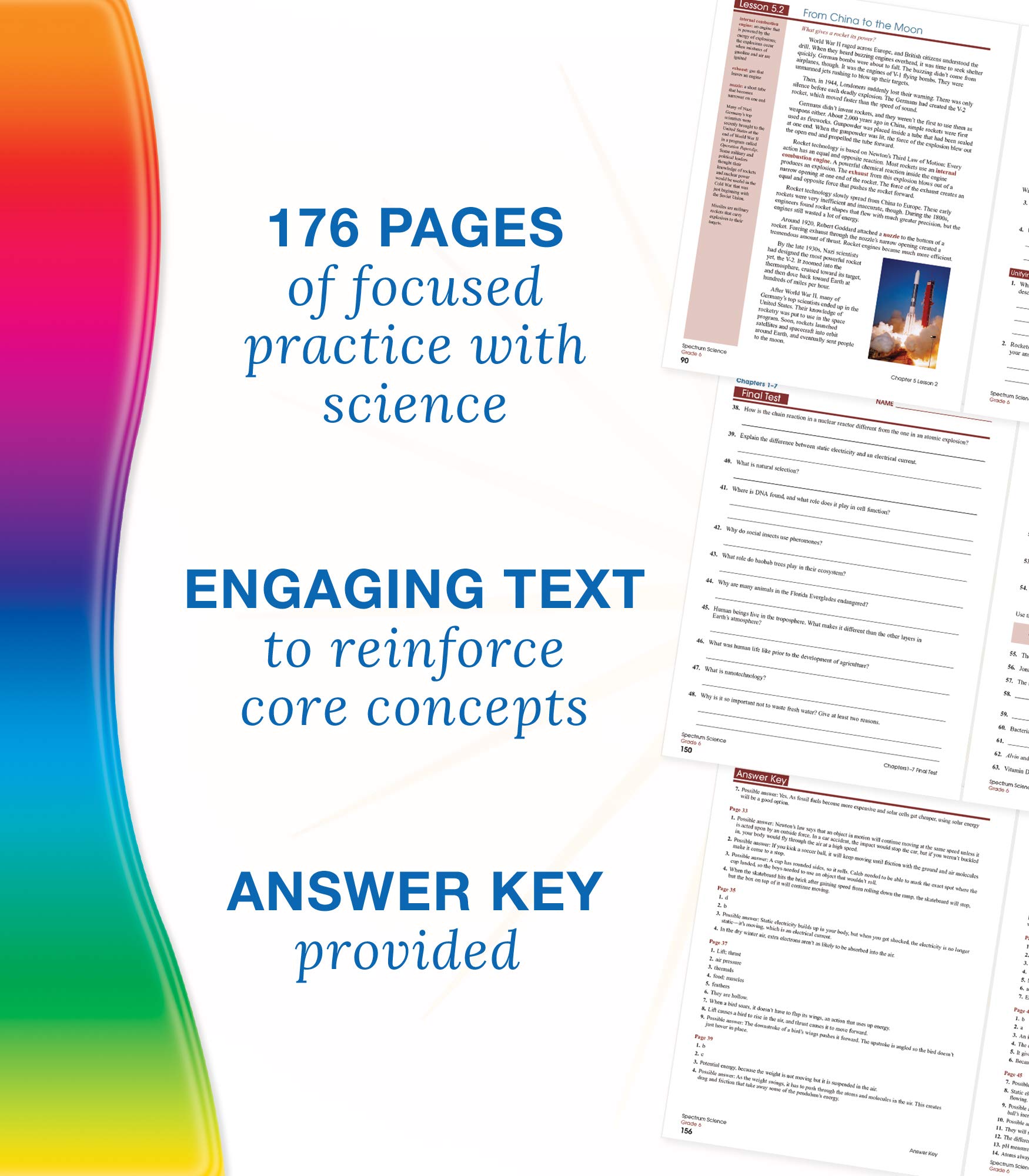 Spectrum 6th Grade Science Workbook, Ages 11 to 12, Grade 6 Science Workbooks, Natural, Earth, and Life Science, Science Book With Research Activities - 176 Pages