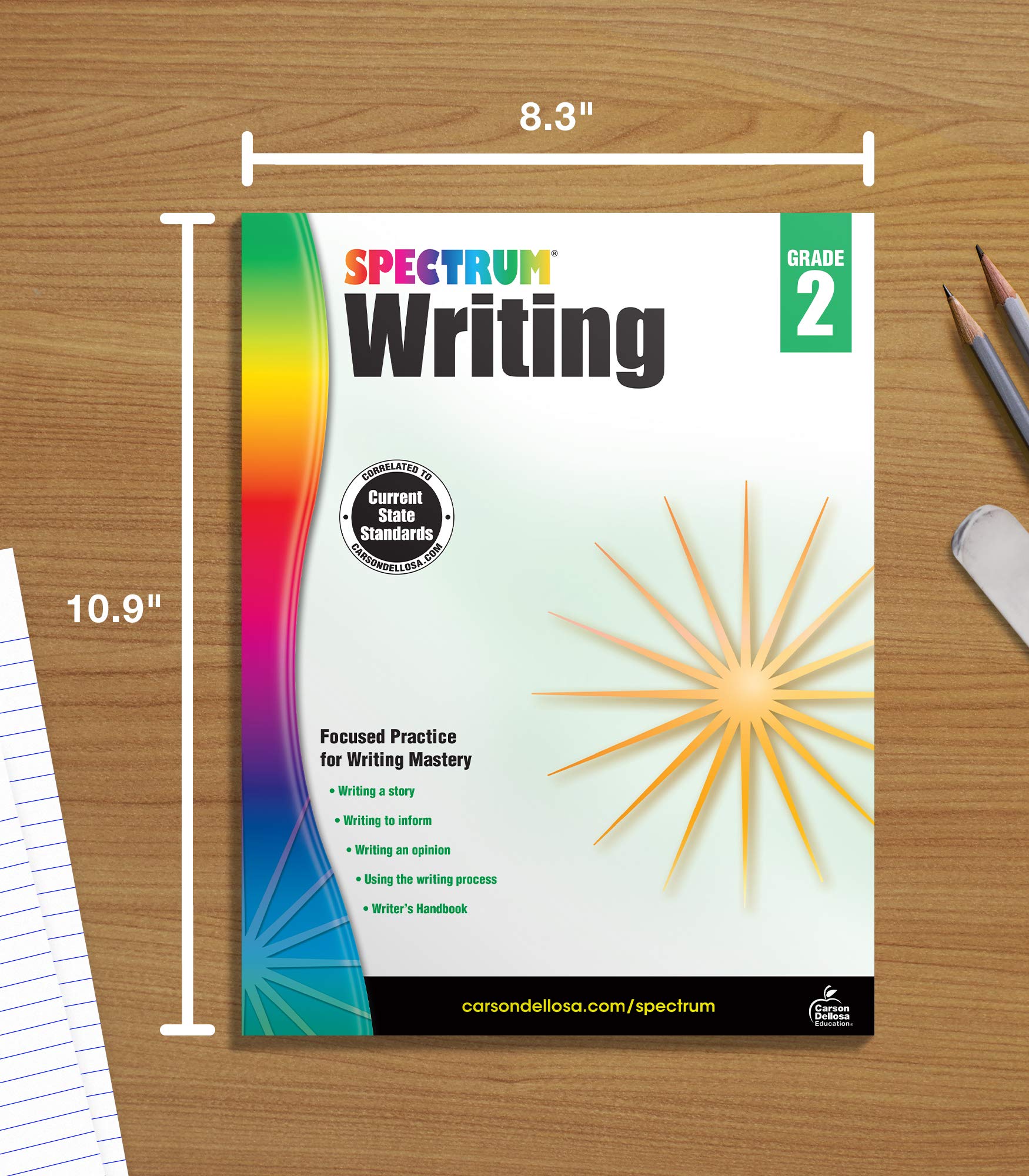 Spectrum Writing Workbook Grade 2, Ages 7 to 8, Second Grade Writing Workbook, Informative, Opinion, Letters, and Story Writing Prompts, Writing Practice for Kids - 112 Pages