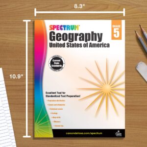 Spectrum Grade 5 US Geography Workbook, Ages 10 to 11, 5th Grade Social Studies, American History, Ecology, and US Map Skills, 5th Grade Geography Workbooks for Kids (Volume 95)