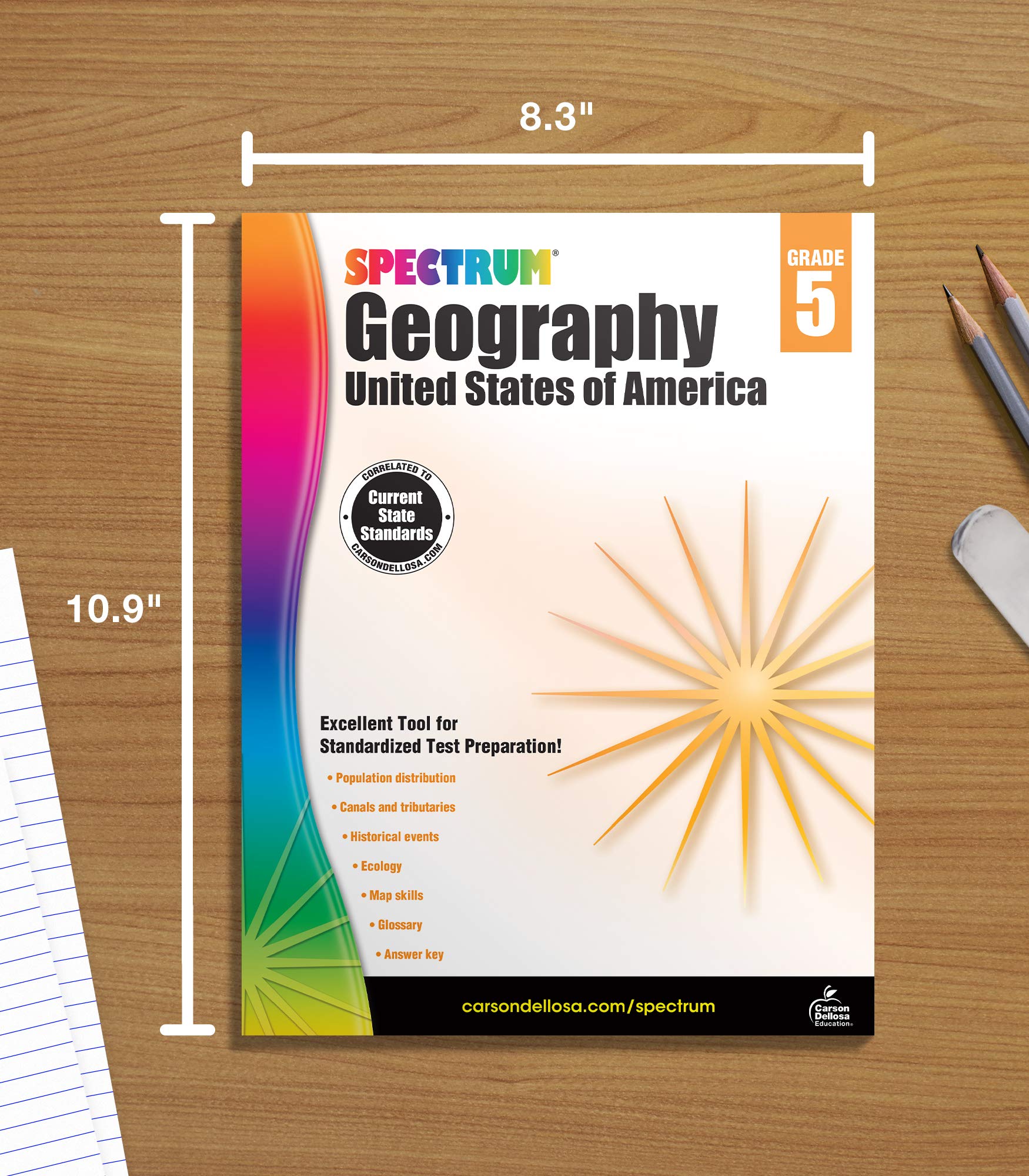 Spectrum Grade 5 US Geography Workbook, Ages 10 to 11, 5th Grade Social Studies, American History, Ecology, and US Map Skills, 5th Grade Geography Workbooks for Kids (Volume 95)