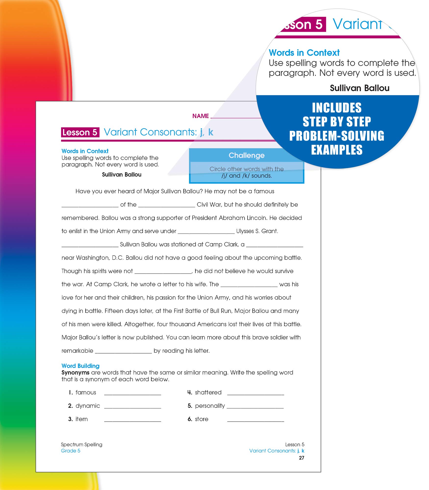 Spectrum 5th Grade Spelling Workbooks, Ages 10 to 11, Spelling Grade 5 Workbooks Covering Vowels, Blends & Digraphs, Practice Building Spelling Skills, Vocabulary, and Dictionary Skills