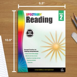 Spectrum Reading Comprehension Grade 2, Ages 7 to 8, Second Grade Reading Comprehension Workbook, Nonfiction and Fiction Passages, Story Structure and Main Ideas - 174 Pages