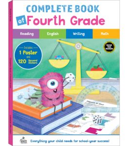 carson dellosa the complete book of 4th grade workbook, parts of speech, writing and more, 4th grade workbooks all subjects for classroom or homeschool curriculum