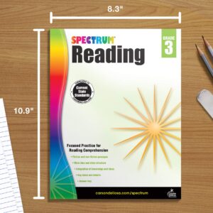 Spectrum Reading Comprehension Grade 3 Workbook, Ages 8 to 9, Third Grade Reading Comprehension Workbook, Fiction and Nonfiction Passages, Identifying Story Structure and Main Ideas - 160 Pages