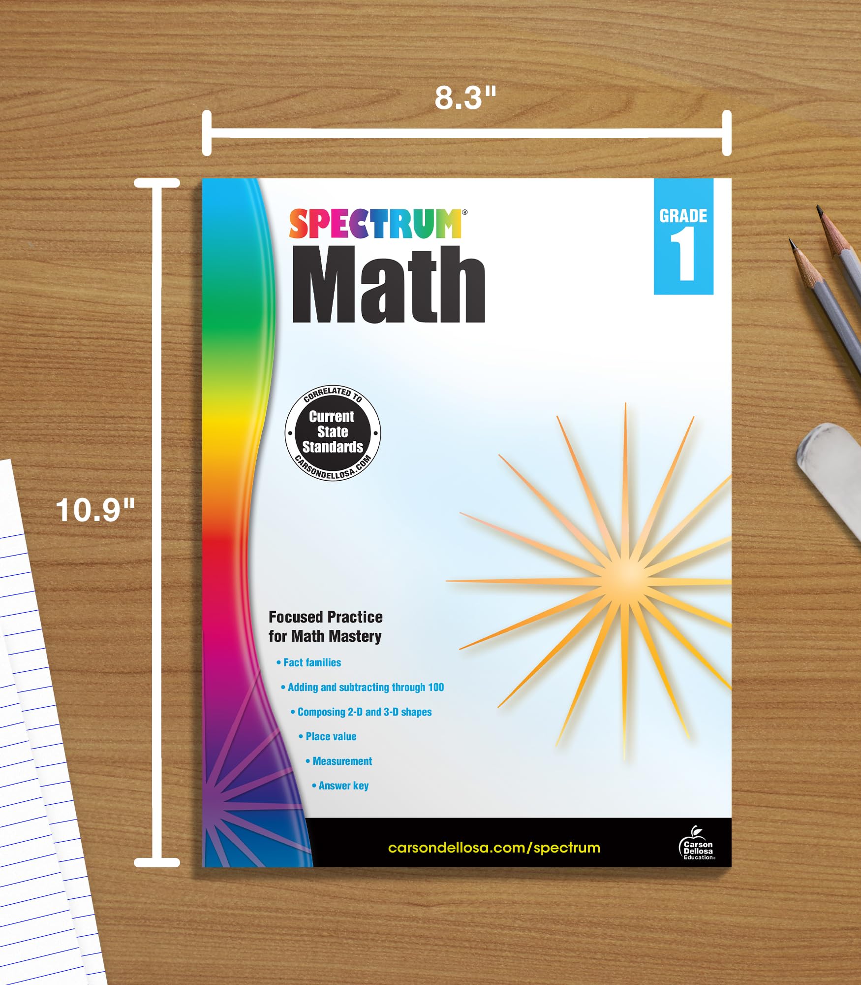 Spectrum 1st Grade Math Workbooks, Ages 6 to 7, Grade 1 Math Workbook, Adding and Subtracting Through 100, Place Value, Fact Families, 2-D and 3-D Shapes - 160 Pages (Volume 2)