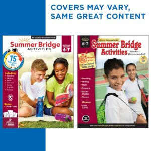 Summer Bridge Activities 6th to 7th Grade Workbooks, Math, Reading Comprehension, Writing, Science, Social Studies, Fitness Summer Learning, 7th Grade Workbooks All Subjects With Flash Cards