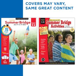 Summer Bridge Activities 5th to 6th Grade Workbooks, Math, Reading Comprehension, Writing, Science, Social Studies, Fitness Summer Learning, 6th Grade Workbooks All Subjects With Flash Cards