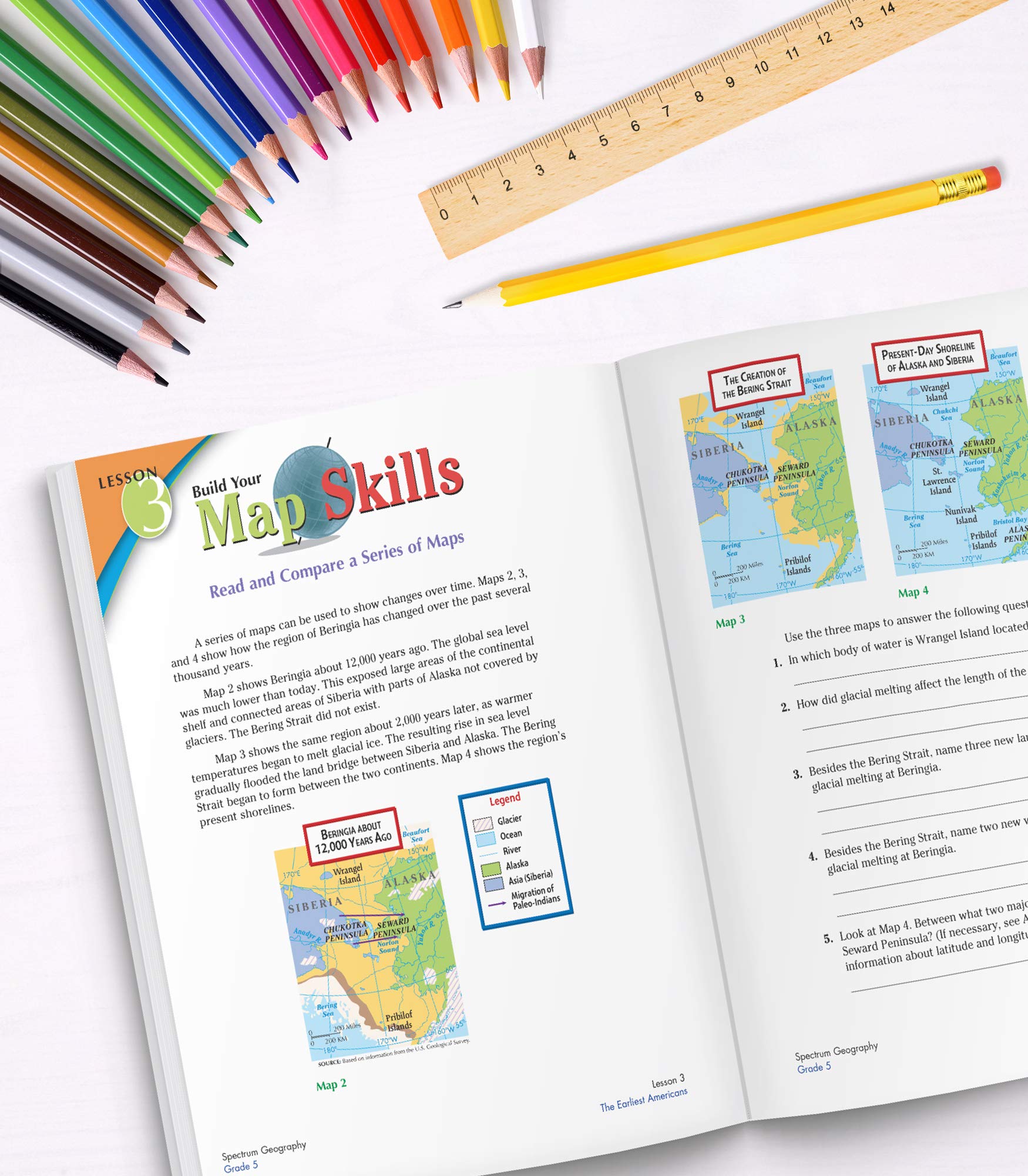 Spectrum Grade 5 US Geography Workbook, Ages 10 to 11, 5th Grade Social Studies, American History, Ecology, and US Map Skills, 5th Grade Geography Workbooks for Kids (Volume 95)