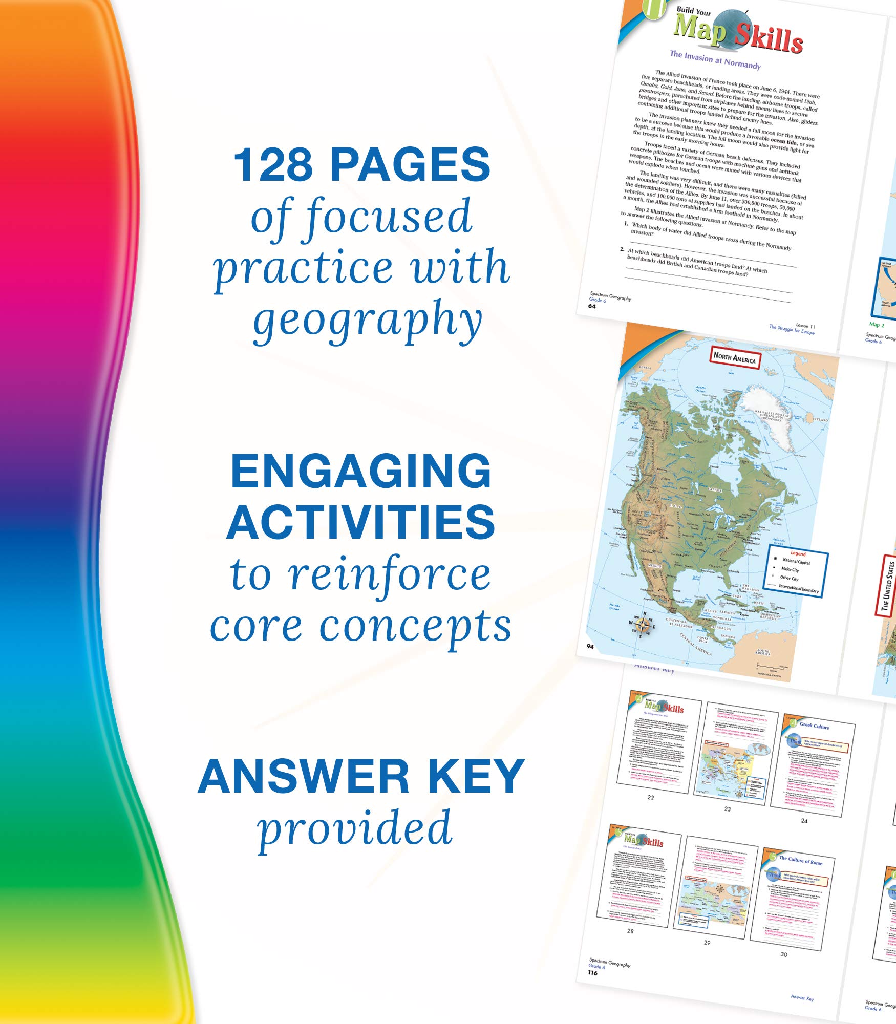 Spectrum Grade 6 Geography Workbook, 6th Grade Workbook Covering International Current Events, World Religions, Migration World History, and World Map ... or Homeschool Curriculum (Volume 96)