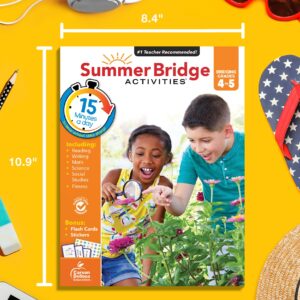 Summer Bridge Activities 4th to 5th Grade Workbook, Math, Reading Comprehension, Writing, Science, Social Studies, Fitness Summer Learning Activities, 5th Grade Workbooks All Subjects With Flash Cards