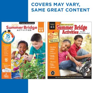 Summer Bridge Activities 4th to 5th Grade Workbook, Math, Reading Comprehension, Writing, Science, Social Studies, Fitness Summer Learning Activities, 5th Grade Workbooks All Subjects With Flash Cards