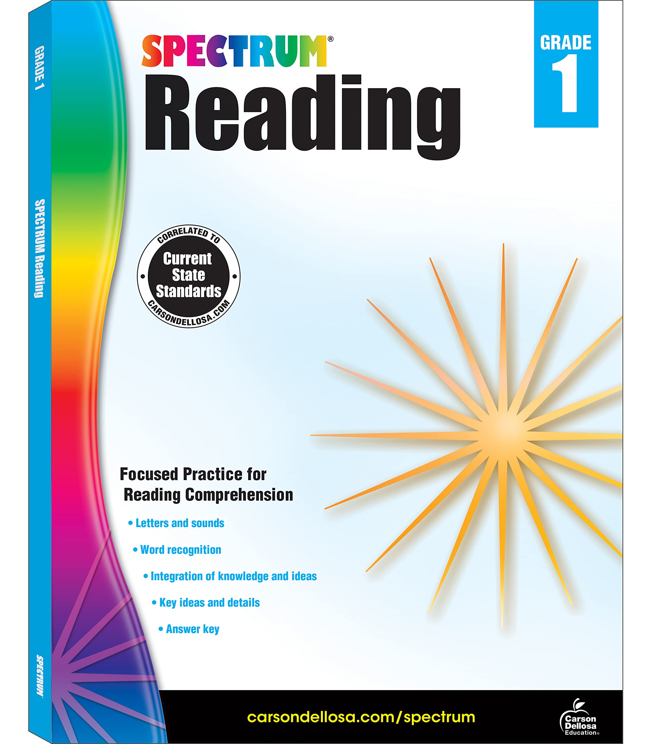 Spectrum 1st Grade Reading Comprehension Workbook, Ages 6 to 7, Reading Grade 1, Letters and Sounds, Sight Words Recognition, and Nonfiction and Fiction Passages - 158 Pages (Volume 20)