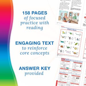 Spectrum 1st Grade Reading Comprehension Workbook, Ages 6 to 7, Reading Grade 1, Letters and Sounds, Sight Words Recognition, and Nonfiction and Fiction Passages - 158 Pages (Volume 20)