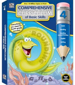 thinking kids comprehensive curriculum of basic skills 4th grade workbooks all subject for ages 9-10, math, reading comprehension, grammar, geometry and more, grade 4 workbooks (544 pgs)