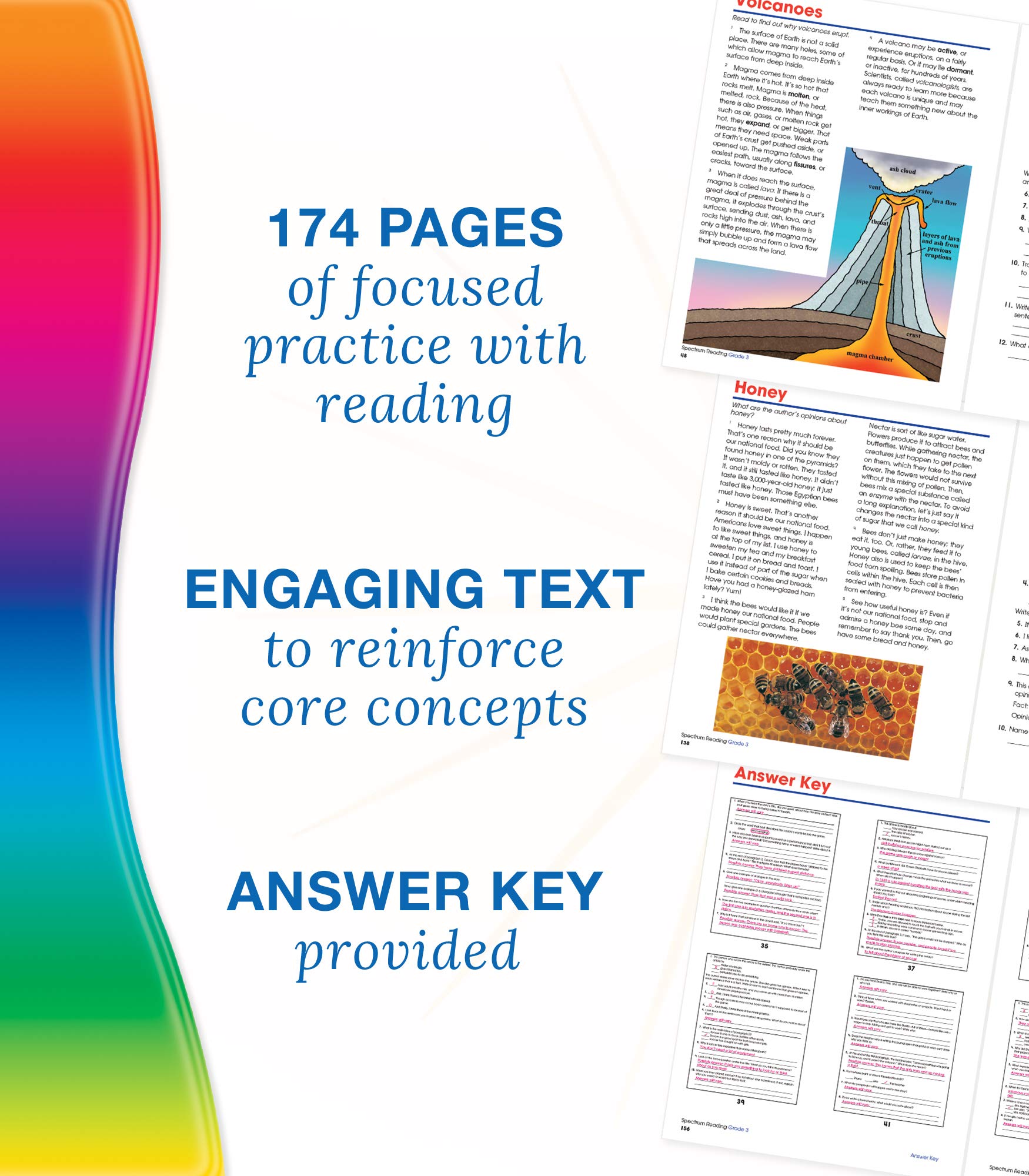 Spectrum Reading Comprehension Grade 3 Workbook, Ages 8 to 9, Third Grade Reading Comprehension Workbook, Fiction and Nonfiction Passages, Identifying Story Structure and Main Ideas - 160 Pages