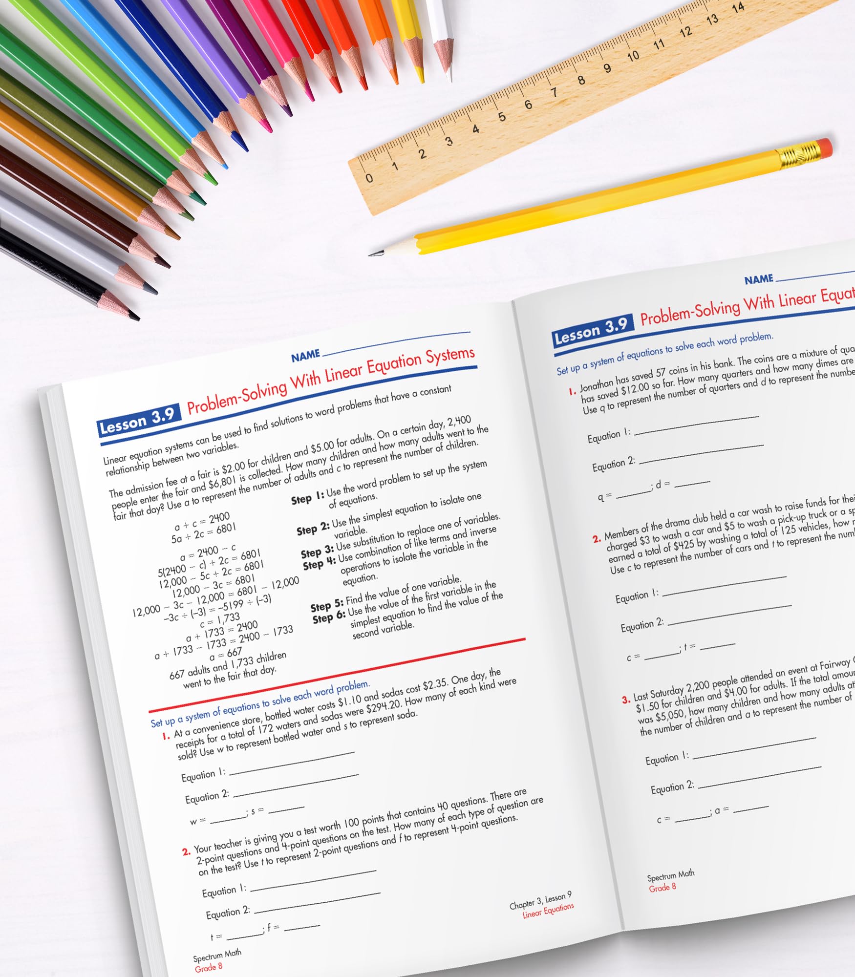 Spectrum 8th Grade Math Workbooks, Ages 13-14, Geometry, Integers, Rational & Irrational Numbers, and Pythagorean Theorem 8th Grade Math Practice, Grade 8 Math Workbook For Teens (Volume 9)