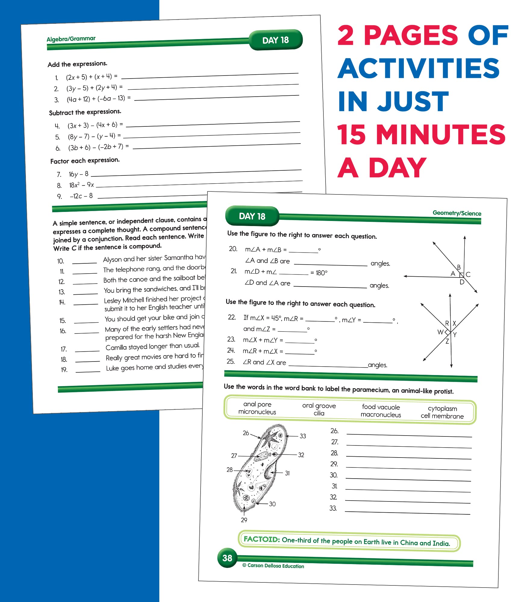 Summer Bridge Activities 7th to 8th Grade Workbook, Math, Reading Comprehension, Writing, Science, Social Studies, Fitness Summer Learning Activities, 8th Grade Workbooks All Subjects With Flash Cards