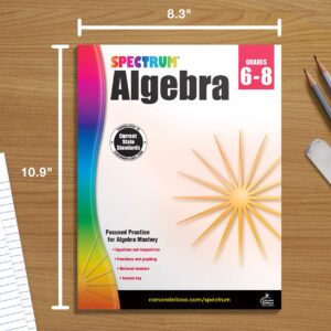 Spectrum Algebra 1 Workbook, Ages 11-14, Grades 6-8 Algebra/Pre-Algebra Workbook Covering Fractions, Algebra Equations, Graphing, Rational Numbers, ... Grade, 8th Grade Math For Kids (Volume 109)