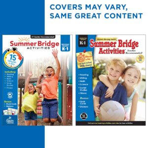 Summer Bridge Activities Kindergarten to 1st Grade Workbooks, Math, Reading Comprehension, Writing, Science, Fitness, Social Studies Summer Learning, 1st Grade Workbooks All Subjects With Flash Cards