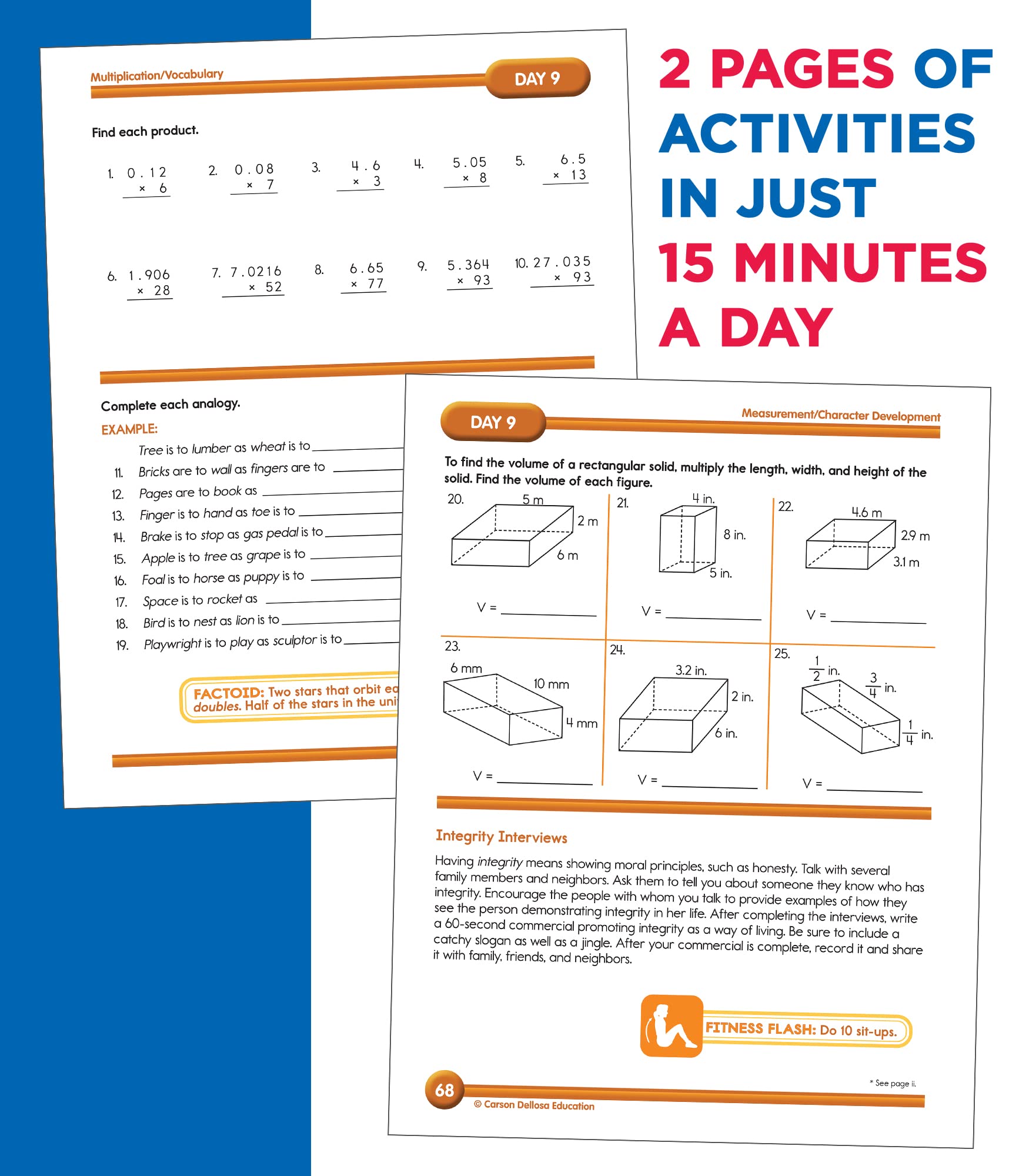 Summer Bridge Activities 5th to 6th Grade Workbooks, Math, Reading Comprehension, Writing, Science, Social Studies, Fitness Summer Learning, 6th Grade Workbooks All Subjects With Flash Cards