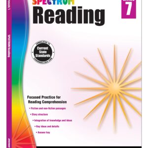 Spectrum Reading Comprehension Grade 7, Ages 12 to 13, 7th Grade Reading Comprehension Workbooks Covering Nonfiction and Fiction Passages, Analyzing and Summarizing Story Structure