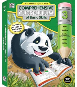 comprehensive curriculum of basic skills 3rd grade workbooks all subject for ages 8-9, math reading comprehension, writing, multiplication, division, vocabulary, third grade workbooks (544 pgs)