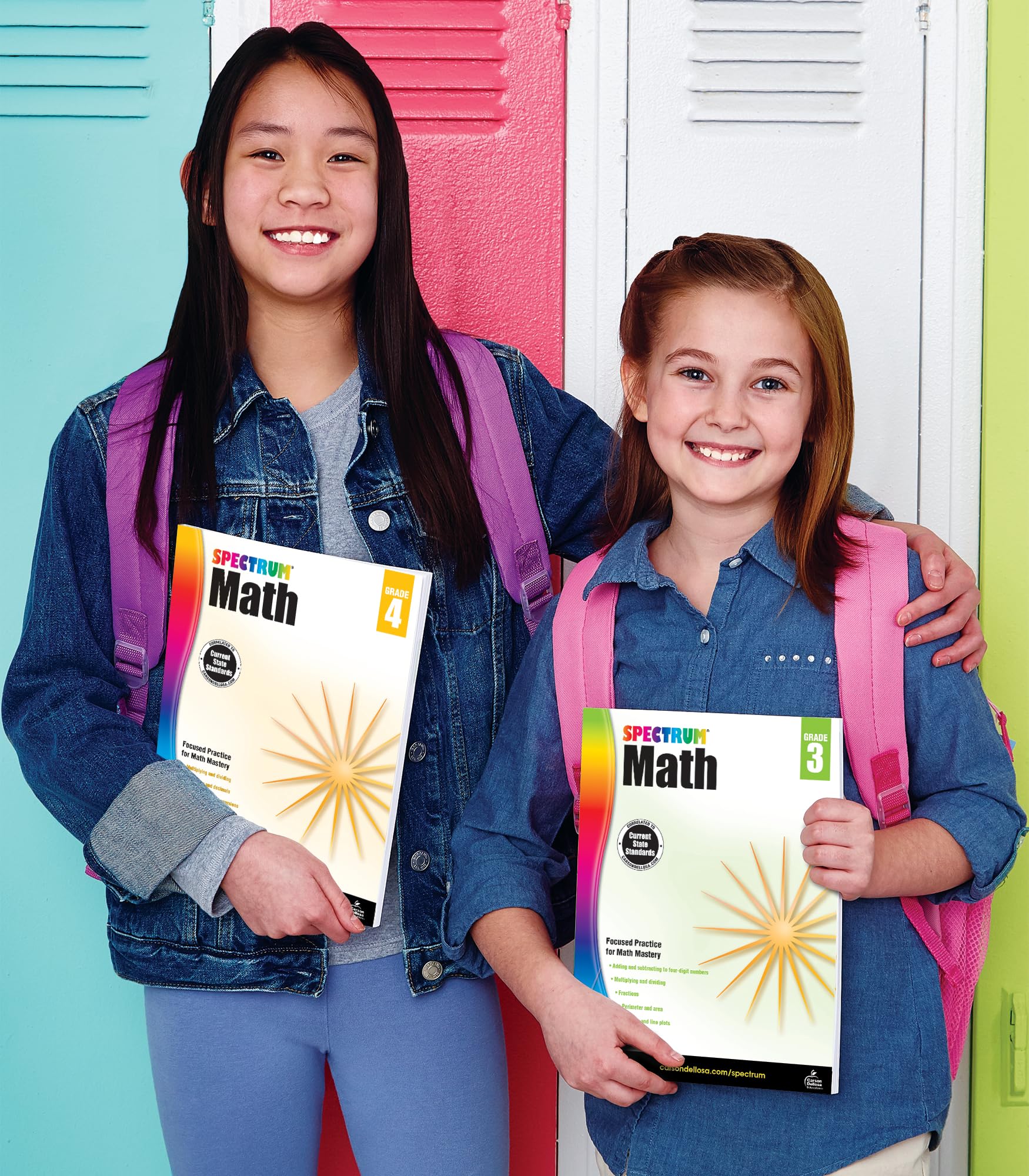 Spectrum 3rd Grade Math Workbooks, Ages 8 to 9, Math Workbooks Grade 3, Multiplication, Division, Fractions, Addition and Subtracting to 4-Digit Numbers - 160 Pages (Volume 4)