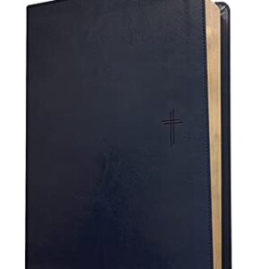 NLT Compact Giant Print Bible, Filament Enabled (LeatherLike, Navy Blue Cross, Red Letter)