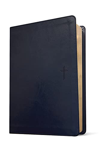 NLT Compact Giant Print Bible, Filament Enabled (LeatherLike, Navy Blue Cross, Red Letter)