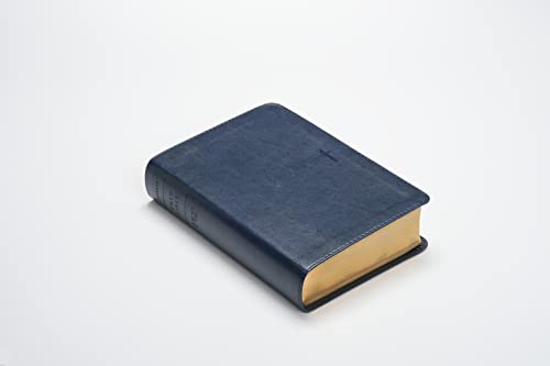 NLT Compact Giant Print Bible, Filament Enabled (LeatherLike, Navy Blue Cross, Indexed, Red Letter)