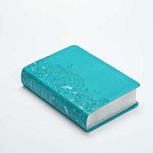 NLT Compact Giant Print Bible, Filament Enabled (LeatherLike, Peony Rich Teal, Indexed, Red Letter)