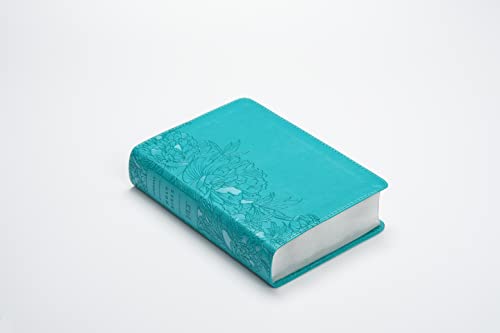 NLT Compact Giant Print Bible, Filament Enabled (LeatherLike, Peony Rich Teal, Indexed, Red Letter)