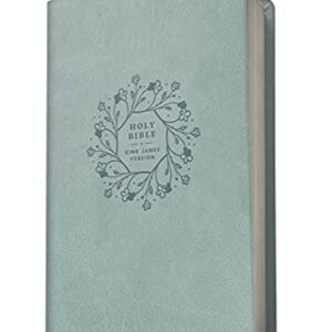 KJV Large Print Premium Value Thinline Bible, Filament Enabled (LeatherLike, Floral Wreath Teal, Red Letter)