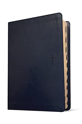 NLT Compact Giant Print Bible, Filament Enabled (LeatherLike, Navy Blue Cross, Indexed, Red Letter)