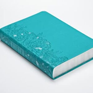 NLT Super Giant Print Bible, Filament Enabled (LeatherLike, Peony Rich Teal, Indexed, Red Letter)