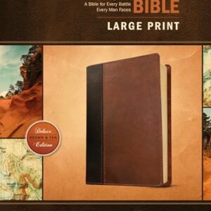 Every Man's Bible: New Living Translation, Large Print, TuTone (LeatherLike, Brown/Tan) – Study Bible for Men with Study Notes, Book Introductions, and 44 Charts