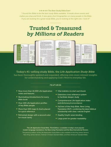 Tyndale NLT Life Application Study Bible, Third Edition, Large Print (LeatherLike, Brown/Mahogany, Red Letter) – New Living Translation Bible, Large Print Study Bible for Enhanced Readability