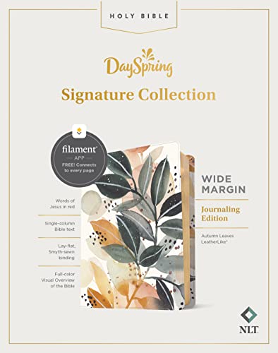 NLT Wide Margin Bible, Filament Enabled (LeatherLike, Autumn Leaves, Red Letter): DaySpring Signature Collection