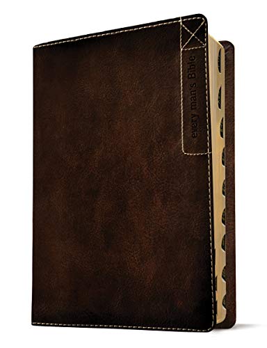 Every Man’s Bible NLT, Large Print, Deluxe Explorer Edition (LeatherLike, Rustic Brown, Indexed)