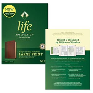 Tyndale NLT Life Application Study Bible, Third Edition, Large Print (LeatherLike, Brown/Mahogany, Indexed, Red Letter) – New Living Translation Bible, Large Print Study Bible for Enhanced Readability