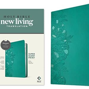 NLT Super Giant Print Bible, Filament Enabled (LeatherLike, Peony Rich Teal, Red Letter)