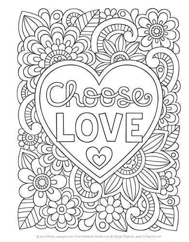 Notebook Doodles Love: Coloring & Activity Book (Design Originals) 32 Sweet Designs with Hearts, Rainbows, Quotes, and More, on Thick Perforated Paper - Beginner-Friendly, Uplifting Art Activities