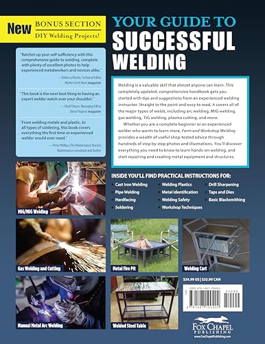 Farm and Workshop Welding, Third Revised Edition: Everything You Need to Know to Weld, Cut, and Shape Metal (Fox Chapel Publishing) Learn and Avoid Common Mistakes with Over 400 Step-by-Step Photos