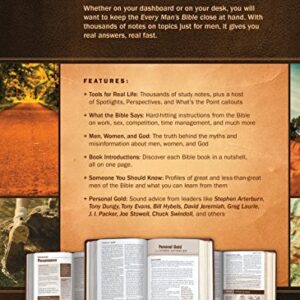 Every Man's Bible: New Living Translation, Large Print, TuTone (LeatherLike, Brown/Tan) – Study Bible for Men with Study Notes, Book Introductions, and 44 Charts