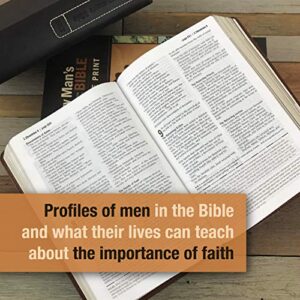 Every Man’s Bible NLT, Large Print, Deluxe Explorer Edition (LeatherLike, Rustic Brown, Indexed)