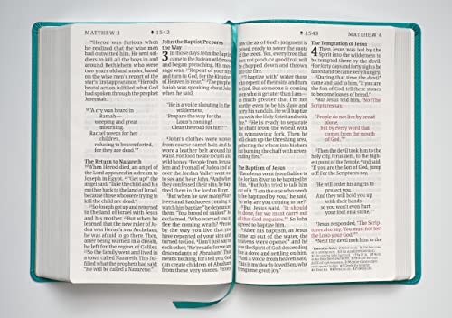 NLT Super Giant Print Bible, Filament Enabled (LeatherLike, Peony Rich Teal, Red Letter)